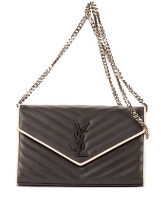 Saint Laurent sac port&eacute; &eacute;paule en cuir - Gris