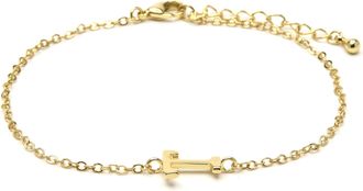 Luxenter Armband Alphabet mit 18-karätigem Gold - Buchstabe T, Einheitsgröße, Metall, Ohne Edelstein
