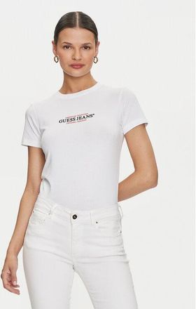 Guess T-Shirt W4YI03 J1314 Weiß Slim Fit