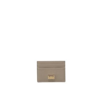 Dolce & Gabbana Kartenetui aus Plong&eacute;-Kalbsleder - - Accessories - Damen - Beige - ONE SIZE