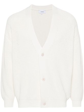 Lardini cardigan en coton &agrave; col v - Blanc