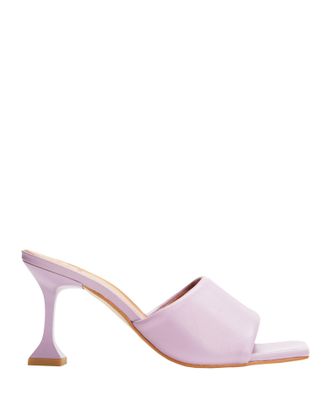 8 by YOOX LEATHER SQUARE TOE SPOOL-HEEL SANDALS