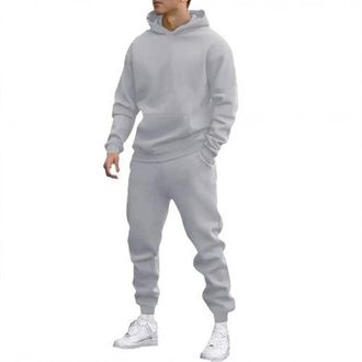 Generic Surv&ecirc;tement de loisirs pour homme - En coton m&eacute;lang&eacute; - Avec sweat &agrave; capuche et pantalon de jogging - Pour les loisirs, le sport, le fitness, la vie qu