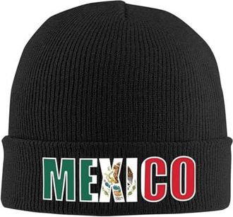 Generic Chapeau dHomme, Lettres du Drapeau du Mexique avec Vert et Rouge Hommes, Chapeau tricot&eacute; Unisexe Bonnet, Bonnet, Cadeau Chaud Hiver Chaud pour No&euml;l en
