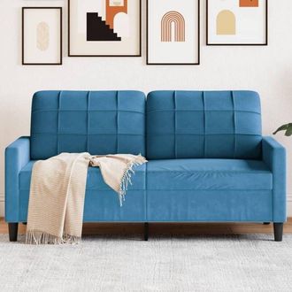 vidaXL 2-Sitzer-Sofa Blau 140 cm Samt Vidaxl