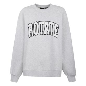 Rotate Rotate Birger Christensen, Femme, Sweatshirts et sweats à capuche, Gris, Taille: 36 FR SweaT-shirt ras du cou avec broderie