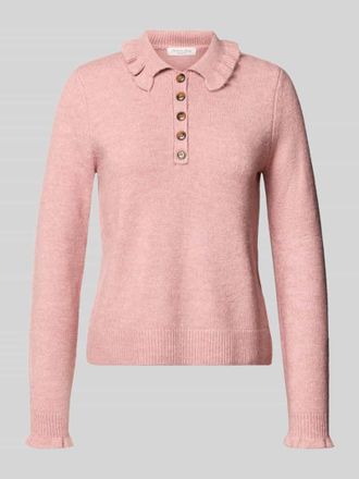 Christian Berg Strickpullover mit Umlegekragen und Knopfleiste
