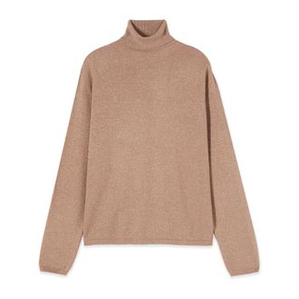 Oltre Pull &agrave; col roul&eacute; Lurex - Femme - Pulls - Beige - Taille: 38/40 FR