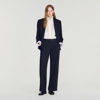 Sandro Satinhose im Materialmix