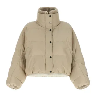 Brunello Cucinelli Cropped Daunenjacke - - Jackets - Damen - Beige - M
