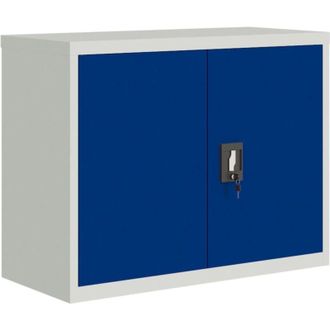 vidaXL Aktenschrank Hellgrau und Blau 90x40x70 cm Stahl Vidaxl