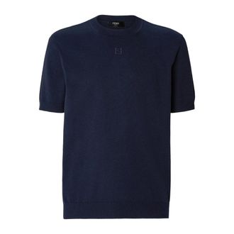 Fendi Round-Neck Strickwaren - - Knitwear - Herren - Blau - S