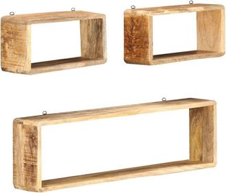 Les Tendances Ensemble d&eacute;tag&egrave;re cube 3 pcs Bois solide de manguier