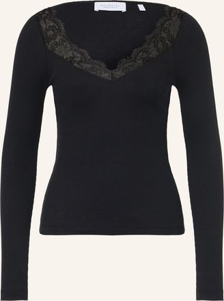 Rich & Royal Longsleeve Mit Spitze schwarz