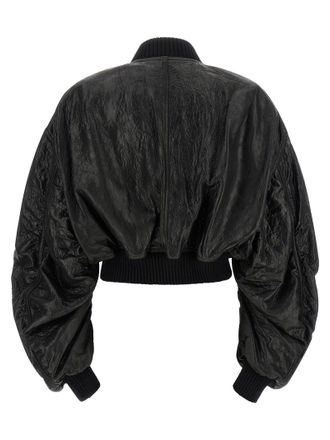 Rick Owens Womens Black Lamb Leather Jacket Clothing