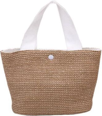 BESPORTBLE MAGICLULU Paquet Fourre-Tout en Paille Tress&eacute;e Blanc pour Femme Paquet Cabas d&Eacute;t&eacute; Tiss&eacute; 1 Pi&egrave;ce D&eacute;contract&eacute; Voyage Plage et Usage Quotidien