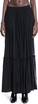 Saint Laurent Ruffled Skirt in Silk Crêpe Muslin