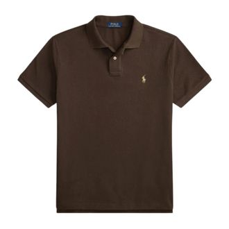 Ralph Lauren Homme, Tops, Brun, Taille: XL Polo ajust&eacute; personnalis&eacute; en maille