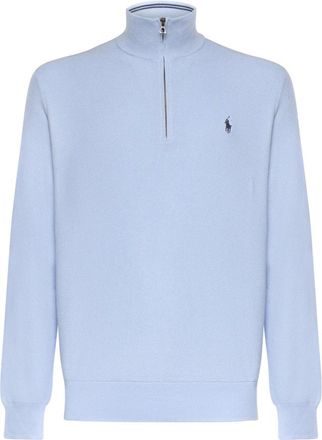 Polo Ralph Lauren Homme, Pulls, Bleu, Taille: M Pull en coton avec quart de fermeture &eacute;clair