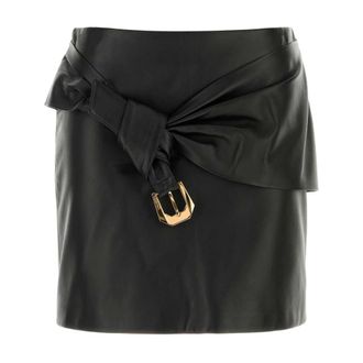 Versace Schwarzer Leder Minirock - - Skirts - Damen - Schwarzk - S