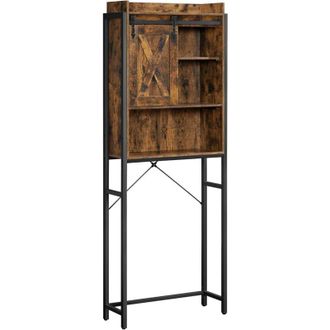 Vasagle Vasagle - tag&egrave;re wc, Meuble de rangement pour toilettes, pour machine &agrave; laver, placard, cadre en acier, stable, montage facile, style industriel, 64