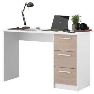 Parisot Essentiel Schreibtisch Wei&szlig; und Eiche 121 cm