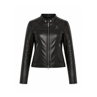 John Richmond Femme, Vestes, Noir, Taille: 42 FR Leather Vestes
