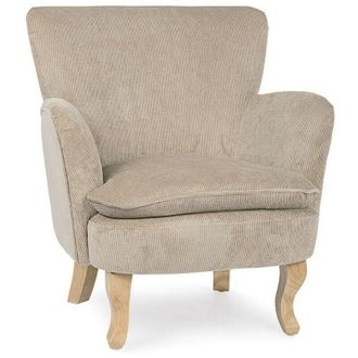 BIZZOTTO Bizzotto - Fauteuil 71,5x72,5x79 cm en velours c&ocirc;tel&eacute; gris souris