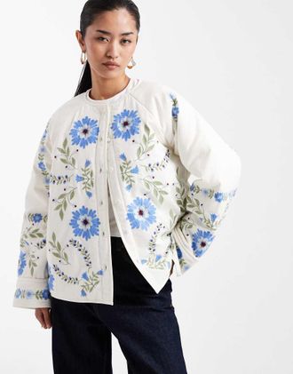 Miss Selfridge Doudoune en coton brod&eacute; - Multicolore