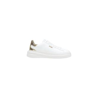Guess Sportliche Leder-Slip-On-Sneakers mit Schn&uuml;rsenkeln - - Shoes - Damen - Wei&szlig; - 40 EU