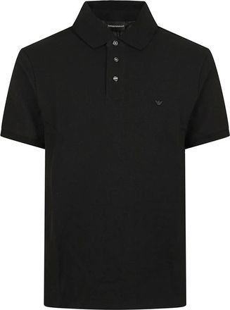 Emporio Armani Homme, Tops, Noir, Taille: M Polo en Piqu&eacute; Coupe Regular