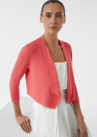 Comma Cardigan Strickjacke Verk&uuml;rzte Feinstrickjacke mit Ajours-Details am R&uuml;cken