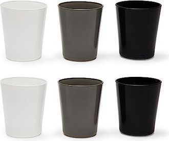 Excelsa Portofino Lot de 6 verres, Blanc/Noir/Gris, 30 Cl., Verre souffl&eacute;