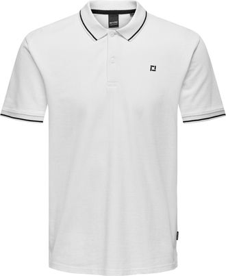 Only & Sons Herren Poloshirt ONSFLETCHER - Regular Fit XS S M L XL XXL, Gr&ouml;&szlig;e:XXL, Farbe:Bright White Black Contrast Stripe 22024827