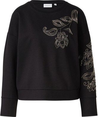 Comma Sweatshirt Sweatshirt Sweatshirt mit Perlenstickerei