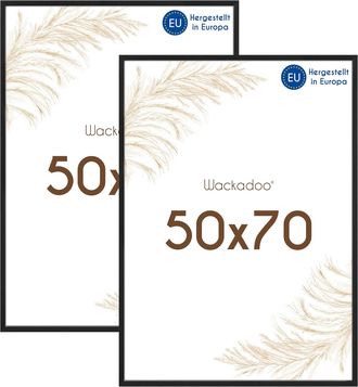 Wackadoo Bilderrahmen 50x70 schwarz 2er Set Holz Bilderrahmen Set Fotowand Fotorahmen mit Glas Holz Picture frame poster