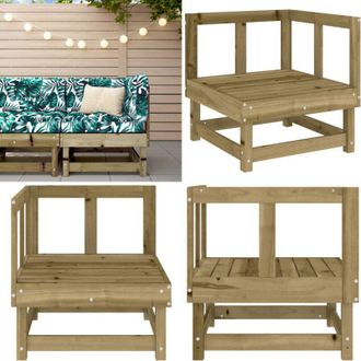 vidaXL Garten-Ecksofa Impr&auml;gniertes Kiefernholz - Gartenecke - Holzsessel - Gartenlounge - Esszimmerset - Balkonm&ouml;beln - Home & Living
