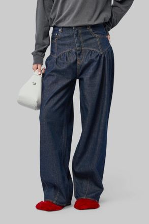 Ganni Slub Denim Corset Jeans
