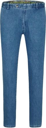 Meyer Trousers Denim Chino Oslo mit Stretchanteil, Modern Fit in