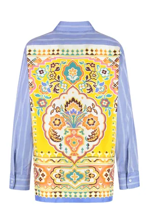 Etro Womens Shirt Striped Cotton Light Blue