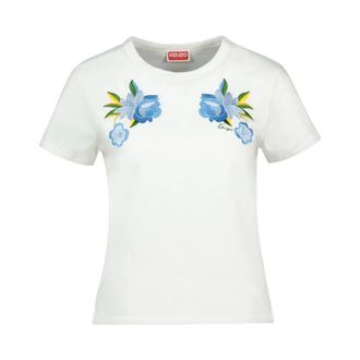 Kenzo Femme, Tops, Blanc, Taille: 40 FR T-shirt Brod&eacute; Wildflower