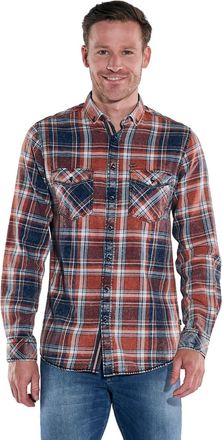 Engbers Herren Herren Langarm-Hemd kariert, Orange, 39640, Orange in Gr&ouml;&szlig;e XXL