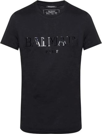 Balmain Homme, Tops, Noir, Taille: M Crew Neck Tee