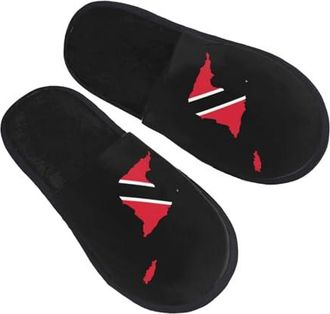 Generic Chaussures De Maison Trinidad&Tobago Terrain Map Pantoufles Antid&eacute;rapantes Slippers Unisexes Chaussures Pour F&ecirc;te H&ocirc;tels Voyages M