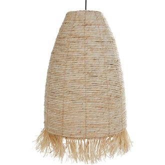 Beliani Lampe Suspendue Style Boho Naturel Abat-jour en Paille et Base en M&eacute;tal Tutong