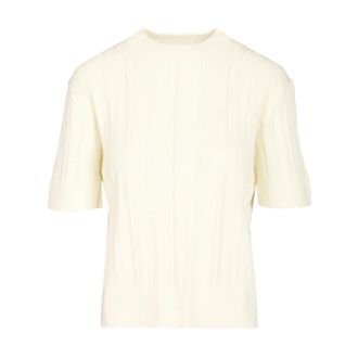 Filippa K Braid Knit T-Shirt - - Knitwear - Damen - Wei&szlig; - XS