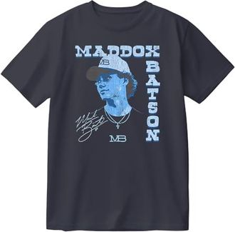 Generic Maddox Batson T-shirt en coton à col rond et manches courtes pour homme et femme, gris, S