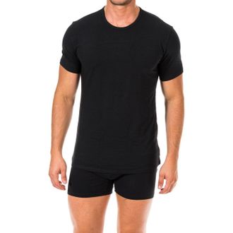 Calvin Klein Herren T-Shirts Kurzarm Crew Neck Rundhalsausschnitt, Schwarz (Black), L