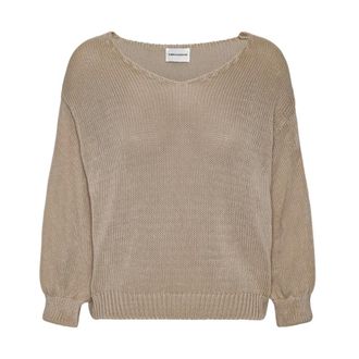 Americandreams Americandreams, Femme, Pulls, Brun, Taille: 42 FR Milana LS Light Cotton Knit
