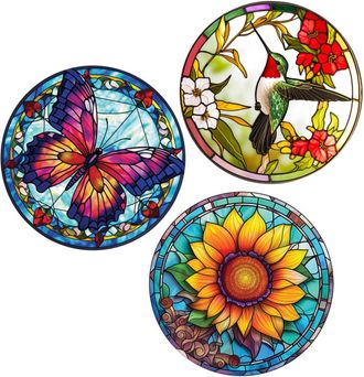 Milisten 3st&uuml;cke Teiliges Anti-kollisions-fensteraufkleber Aus Farbigem Pvc Statisch Haftende Abnehmbare Vogelwarnung Fensterfolie F&uuml;r Glasfl&auml;chen Patio-t&uuml;ren 